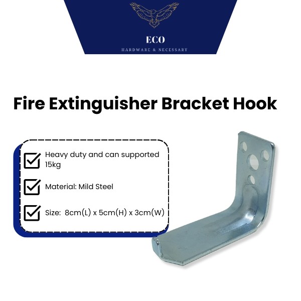 Heavy Duty Fire Extinguisher Hook Wall Steel Bracket Cangkul Pemadam ...