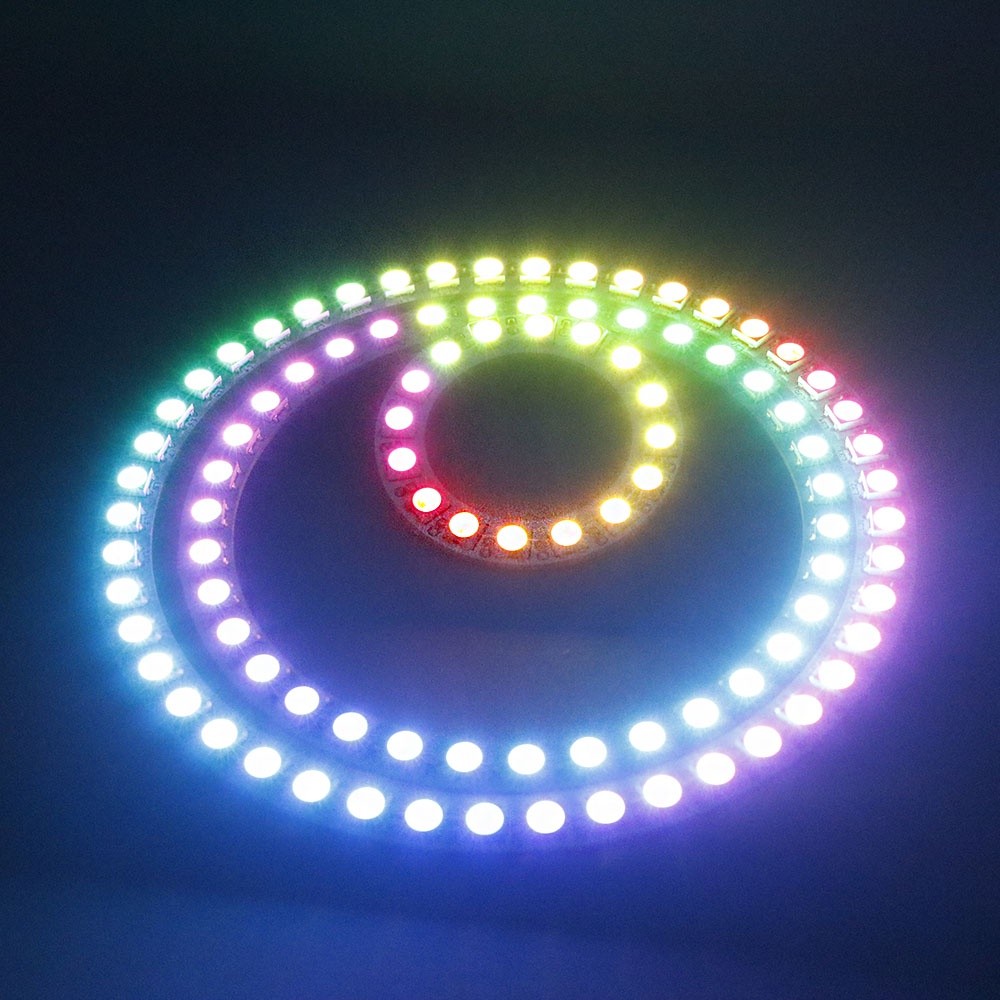 Xnbada DC5V Addressable WS2812B pixel Ring 8 12 16 24 35 45 128 LEDs ...