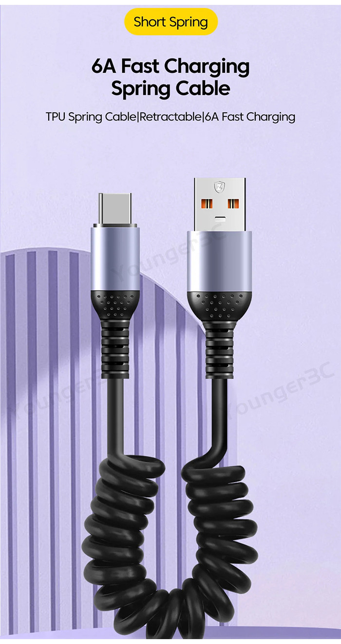 66W 6A Short Fast Charging Wire type c to type c Cable 25CM To 1M Car ...