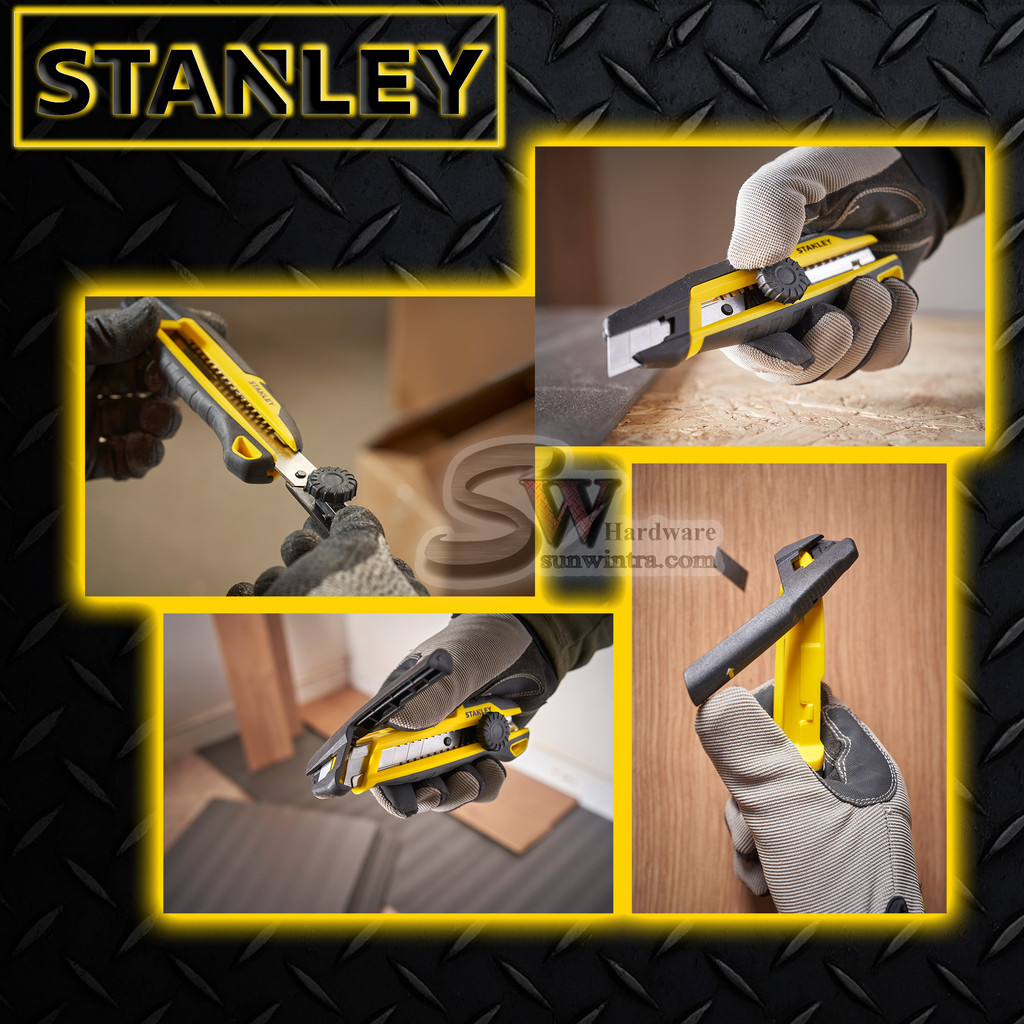 Stanley 18mm Cutter with Slide Lock and Integrated Blade Break System ...