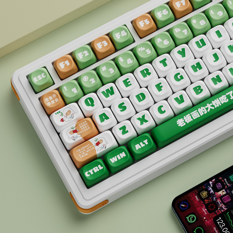 Boss's Big Pancake Keycap OQO Profile PBT Cute Key Cap DYE-SUB Ultra ...