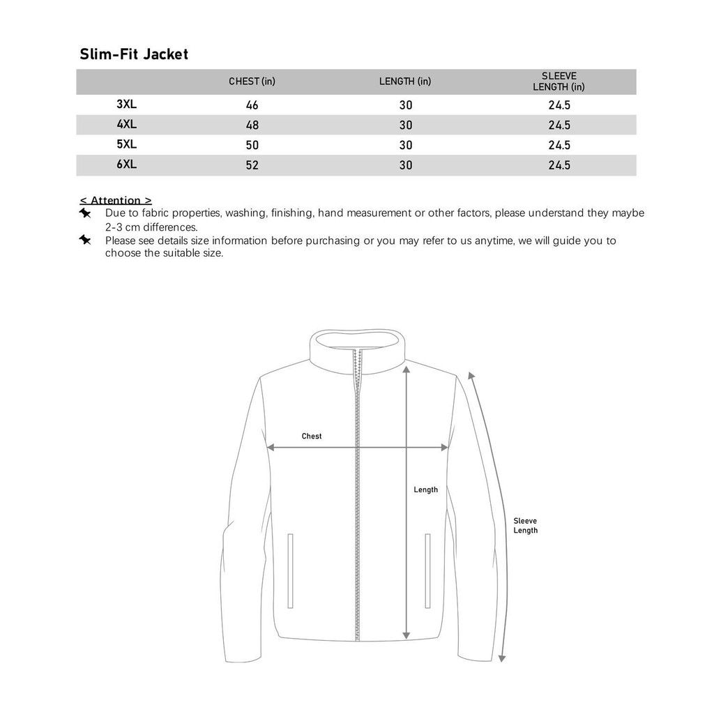 ELGINI E16033 Jaket Slim-Fit 3XL-6XL | Slim-Fit Jacket | Shopee Malaysia