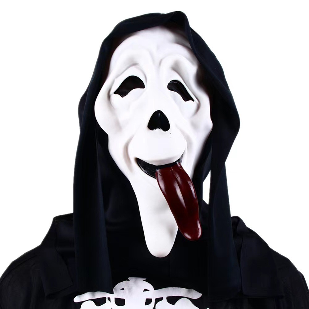 Latex Ghost Scream Mask With Blood And Fangs For Events Costume Horror ...