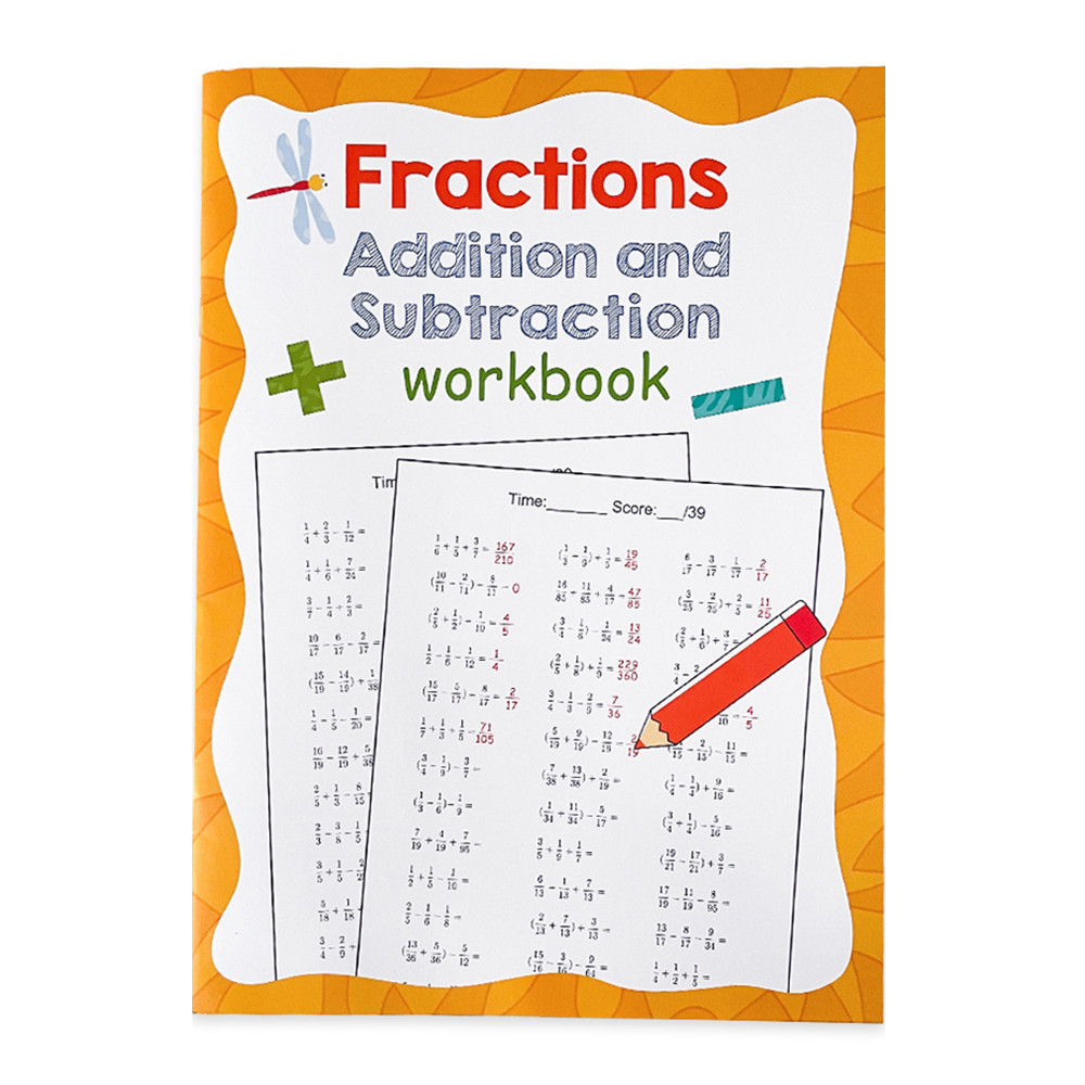 Maths Fractions Addition And Subtraction Workbook Exercise Book ...