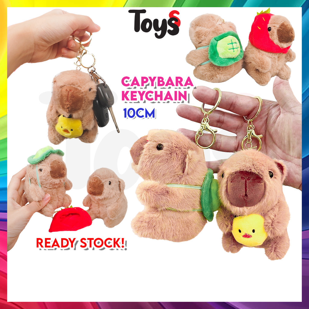 🍊Toyss Capybara Keychain Patung Plushies Kapibala Cabibara Cappybara ...