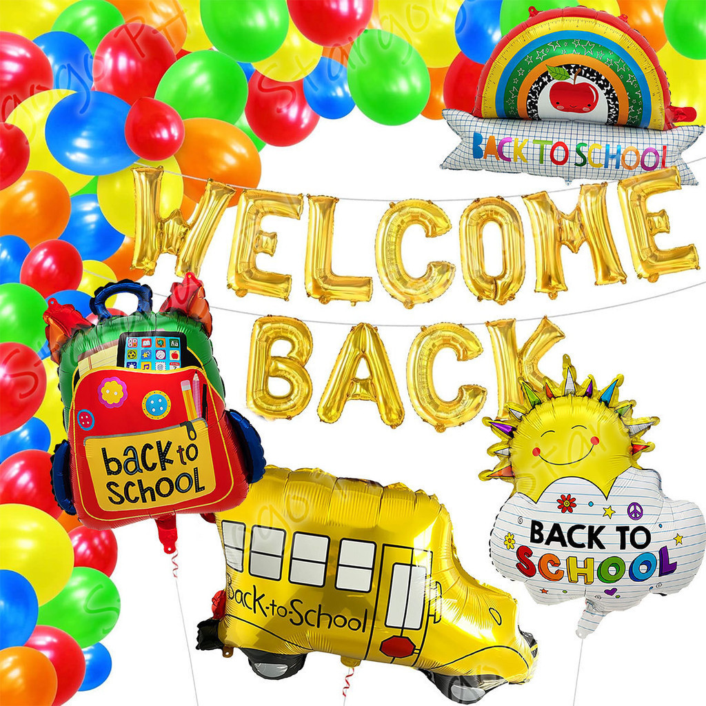 Welcome Back To School Balloons Party Decorations School Bus Balloons ...