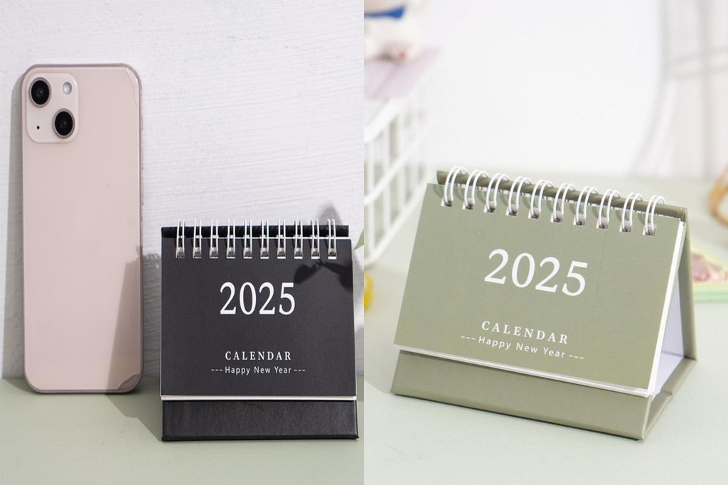 [MOONWHITE] Triangular Folding Desk Calendar Office Desk Calendar 2025 ...