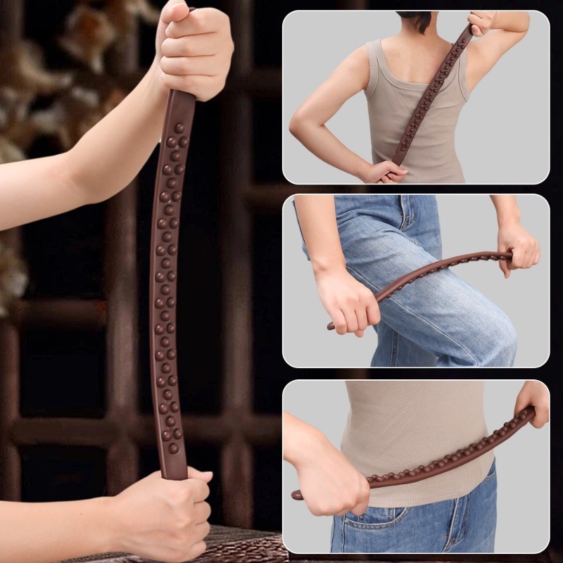 37 Beads Rolling Bar Meridian Massage Brush- Neck Back Pain Relief Body ...