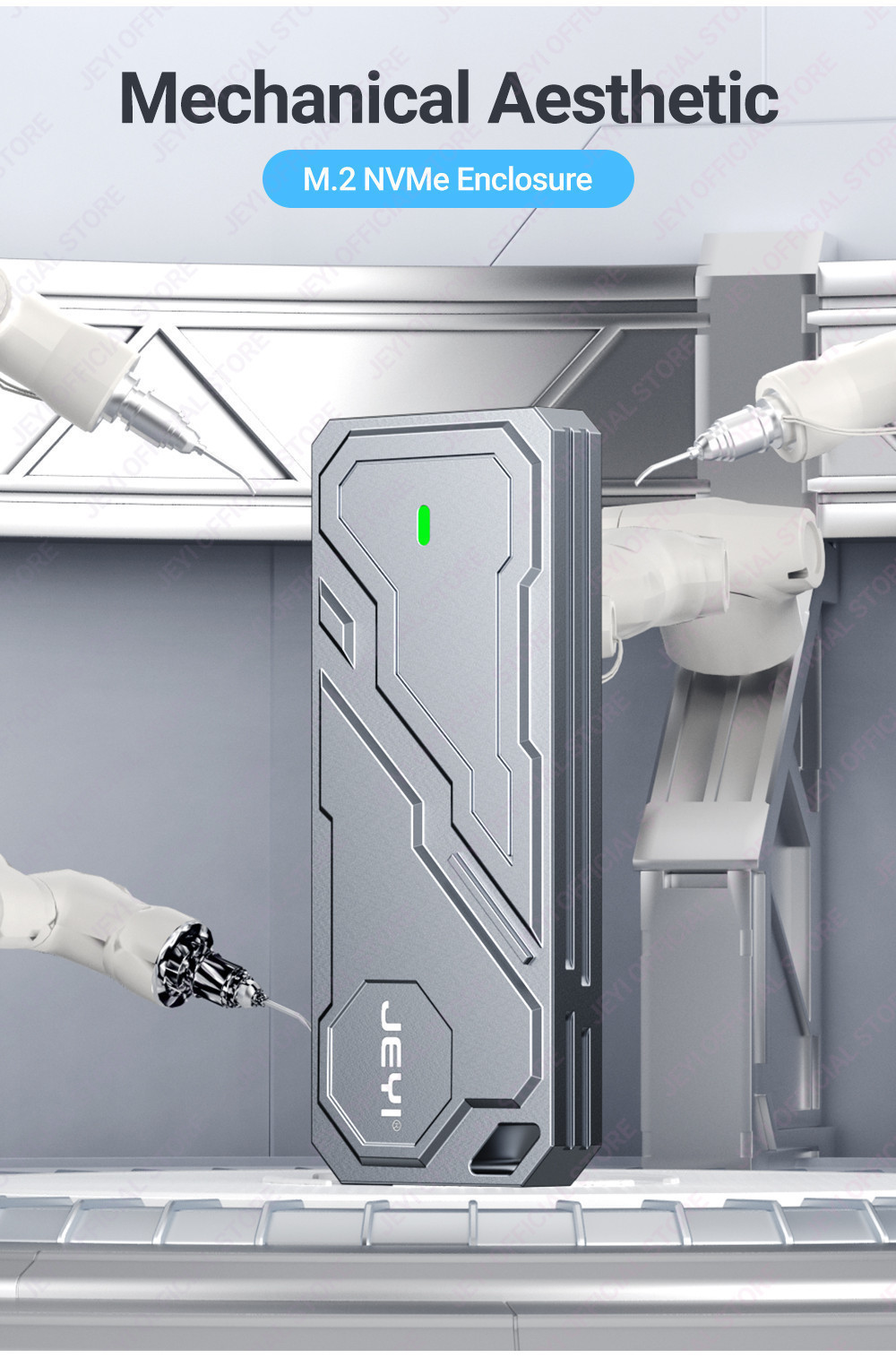 JEYI M.2 SSD Enclosure RTL9210 NVMe Mobile Box USB3.2 10G Type-c SSD ...