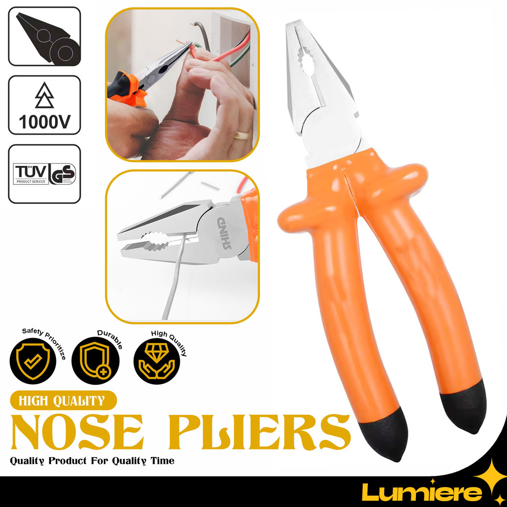 6/7 In Inch Long Nose Pliers Combination Linemans Pliers Set Playar ...