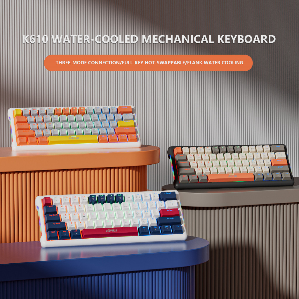 New custom gaming mechanical keyboard 61 key mini RGB hot-swap C type ...