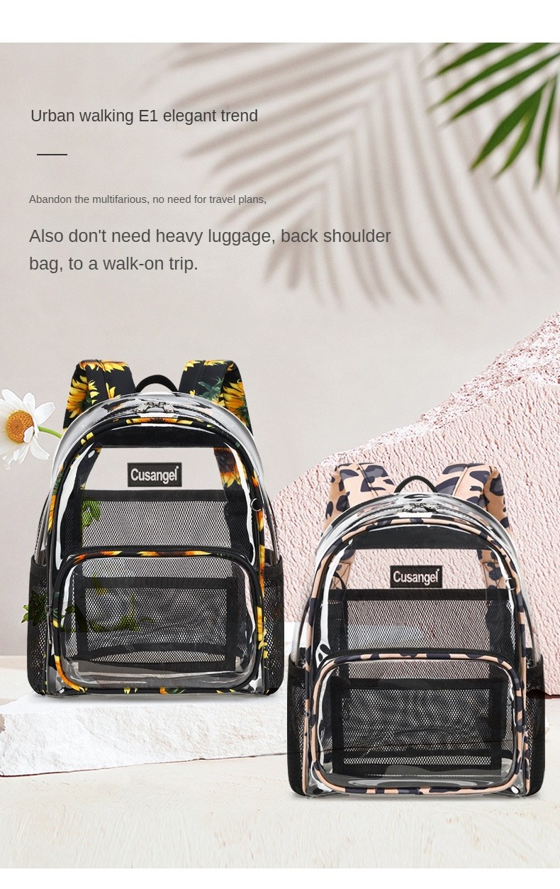 Transparent jelly fashion backpack Environmentally friendly TPU ...