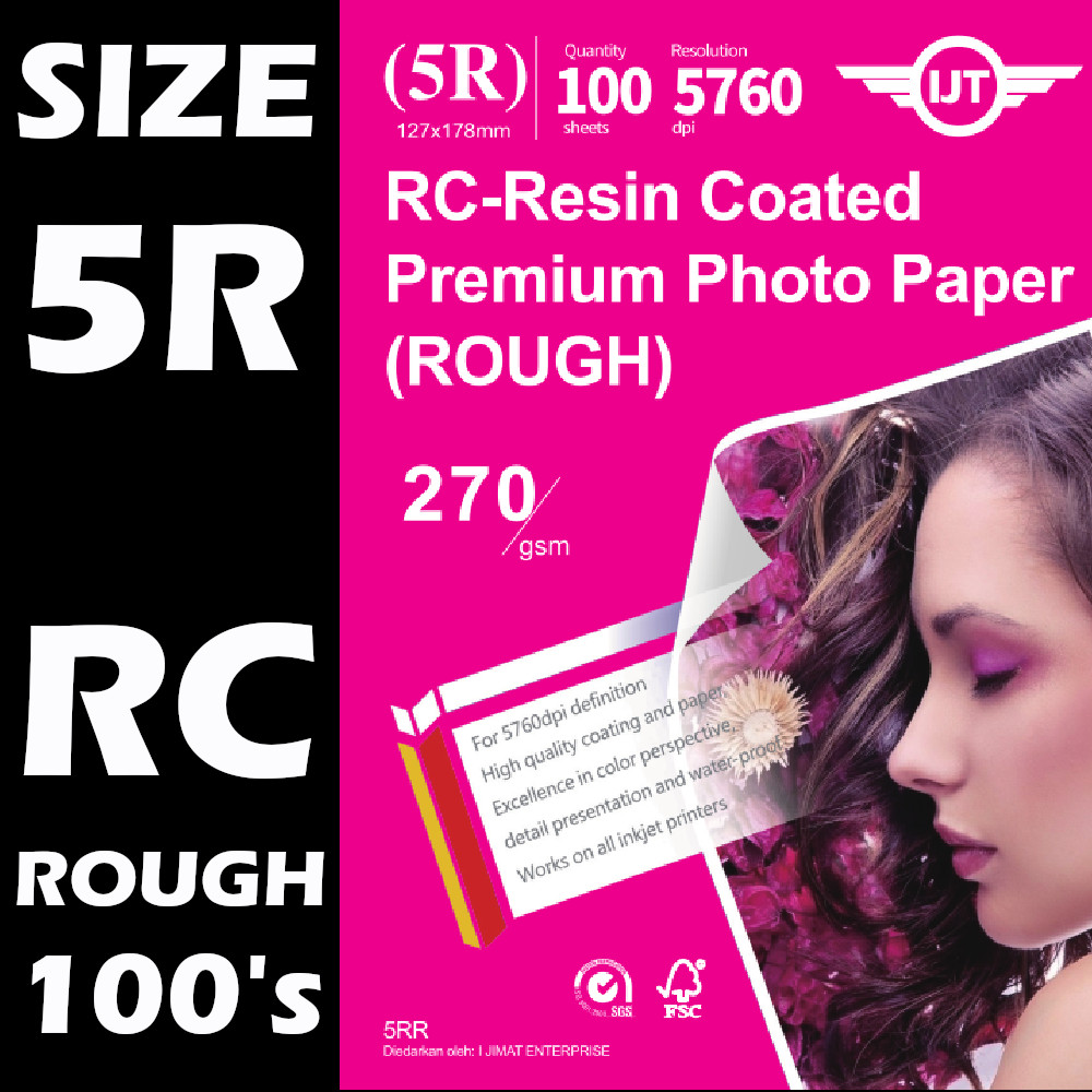 ( 5R SIZE ) IJT 5RR Resin Coated High Premium Quality RC Photo Paper ...