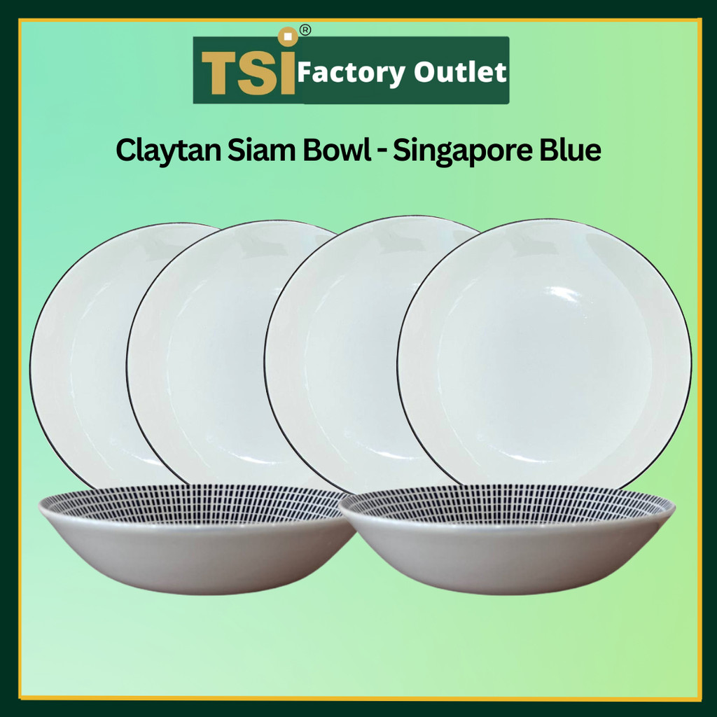 CLAYTAN BASIC SIAM BOWL SET RM65 - SINGAPORE BLUE Ceramic Plate Pinggan ...