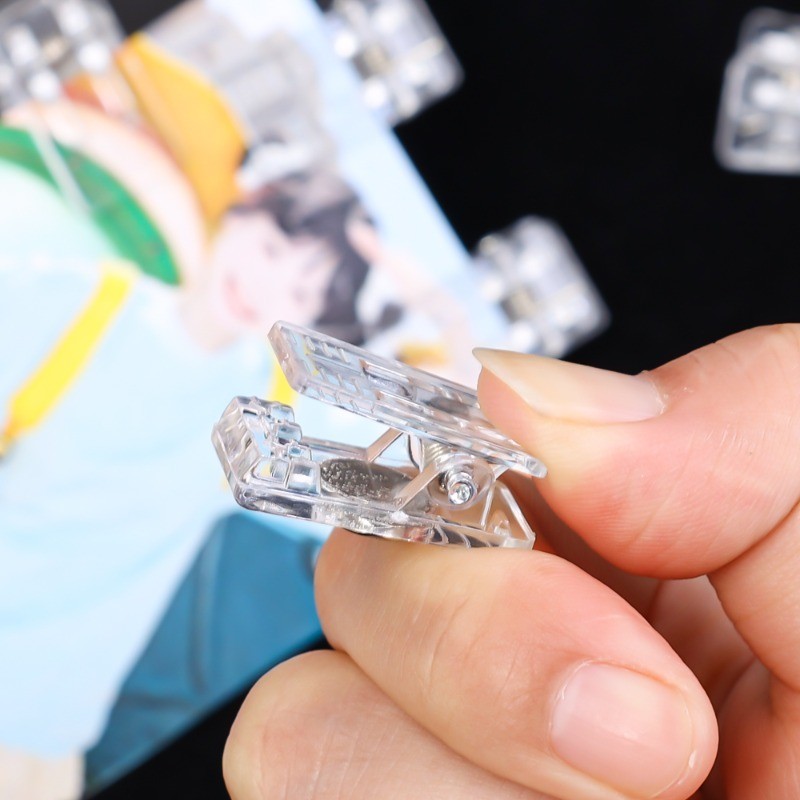 10Pcs/Set Mini Rectangle Magnetic Clips - Transparent Fridge Photo ...