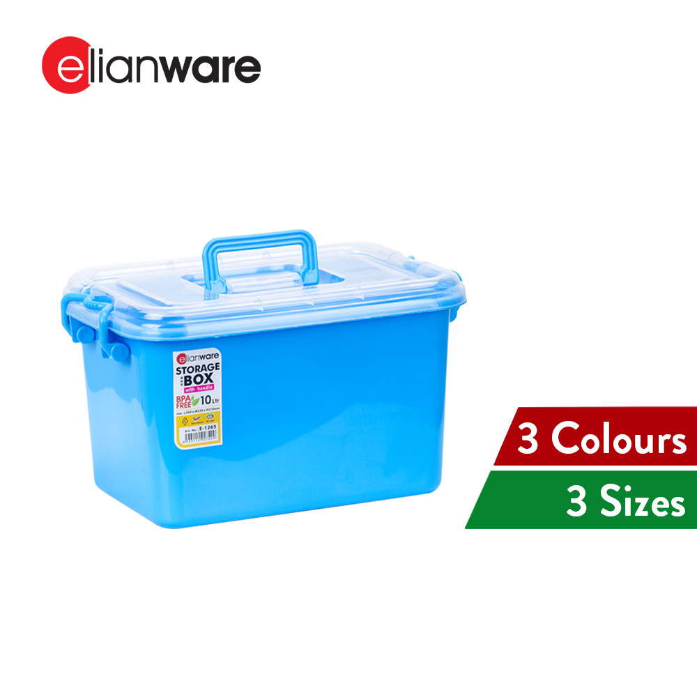 Elianware Multipurpose Colourful Storage Box Organizer with Handle ...