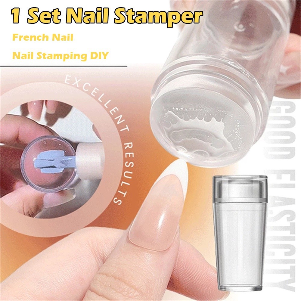 Silicone Transparent Nail Art Stamping Kit French For Manicure Plate ...