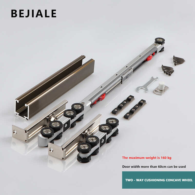 Kitchen Push-Pull Hanging Track Two-Way Buffer Wooden Door Sliding ...