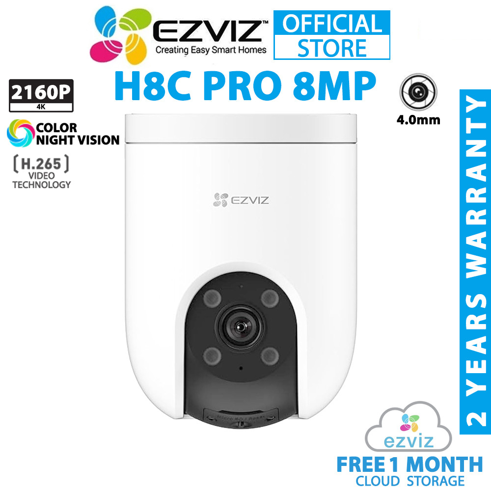 Ezviz H8C Pro 8MP 4K Pan/Tilt Two Way Talk Color Night Vision ...