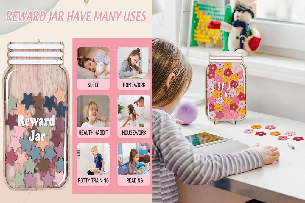 Classroom Motivation Tool Motivational Chart for Kids Wooden Reward Jar ...