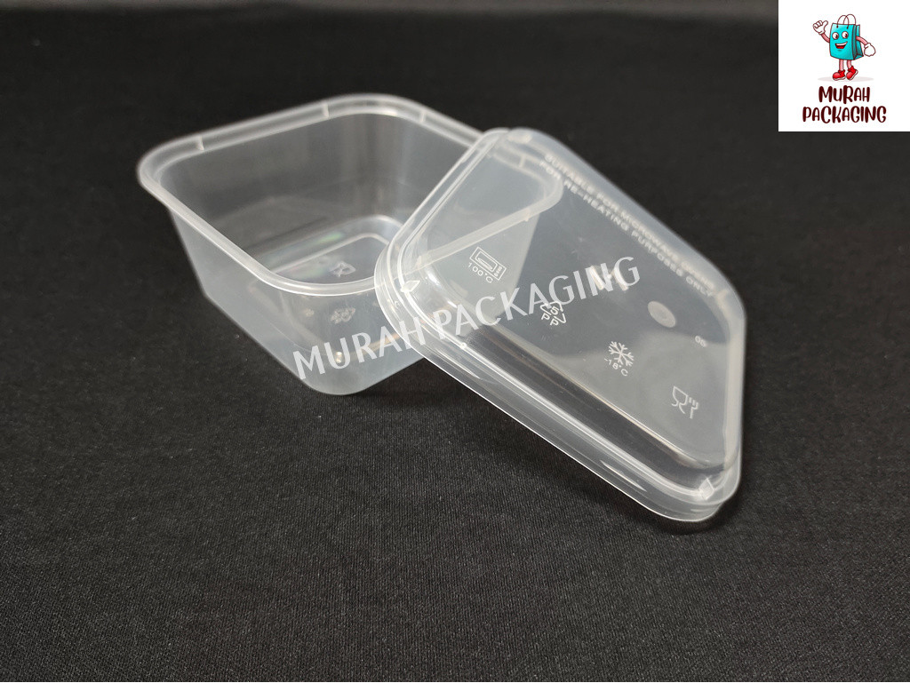 SQ450 Square Plastic Disposable Food Container (50pcs±) / Bekas Petak ...