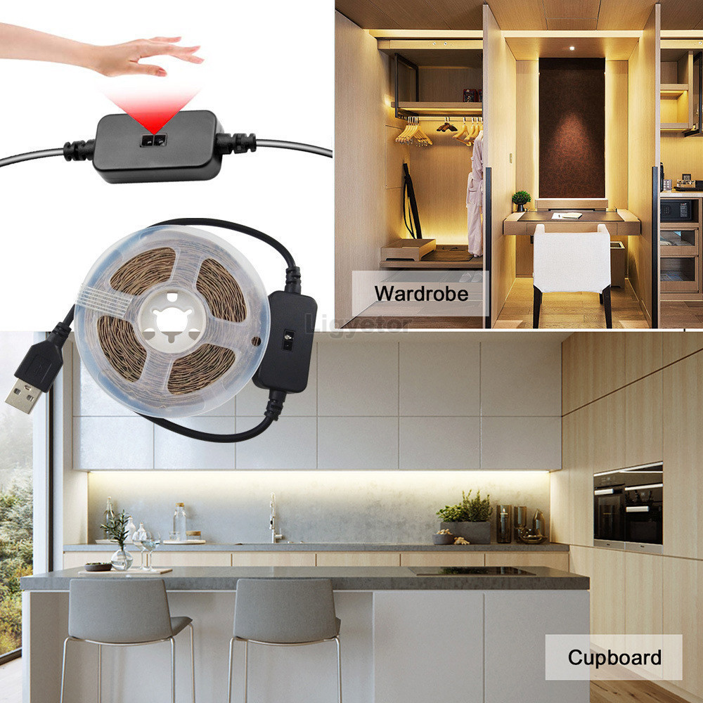 Ligyetor Motion Sensor LED Light Strip Induction Light Lampu Night ...