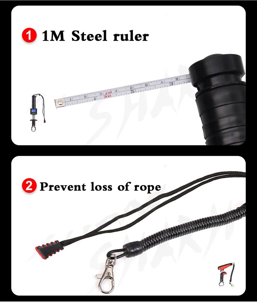 25/15KG Weight Scale Ruler Stainless Steel Fish Lip Grip Grabber Led ...