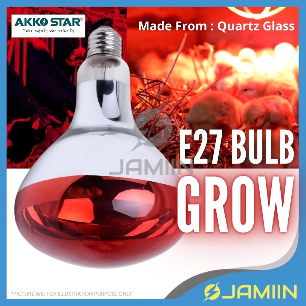 AKKO STAR E27 Red Grow Light Bulb 275W for Growing Flowers Orchids ...