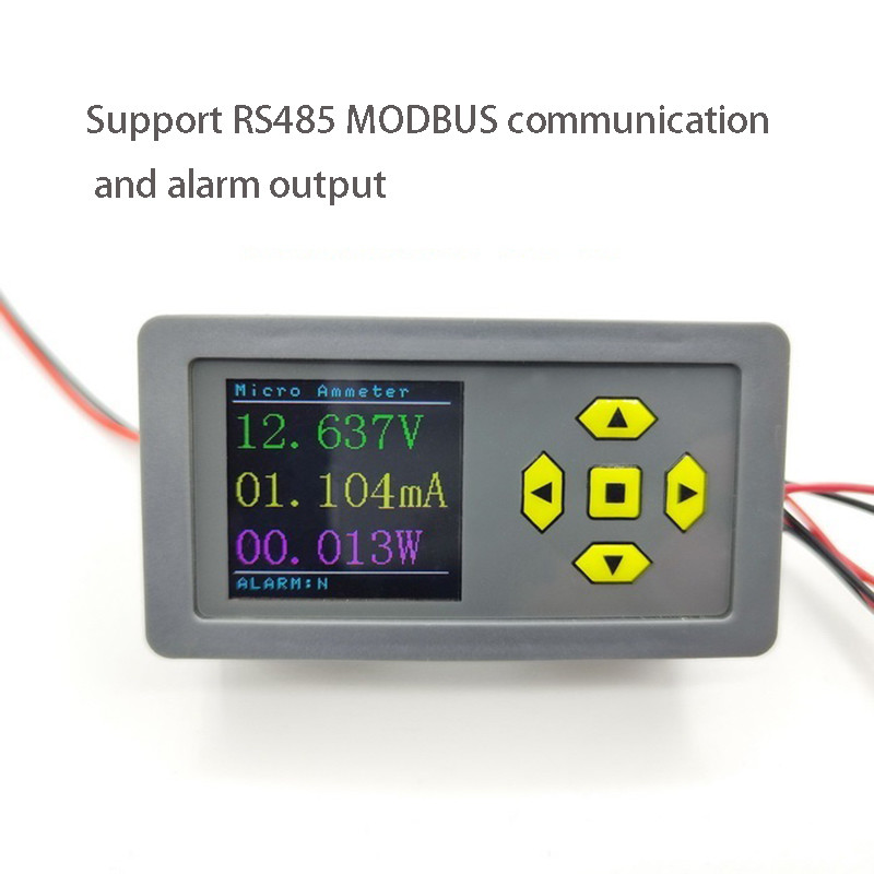 Microamp DC color screen digital display high-precision voltage and current meter RS485 supports ...