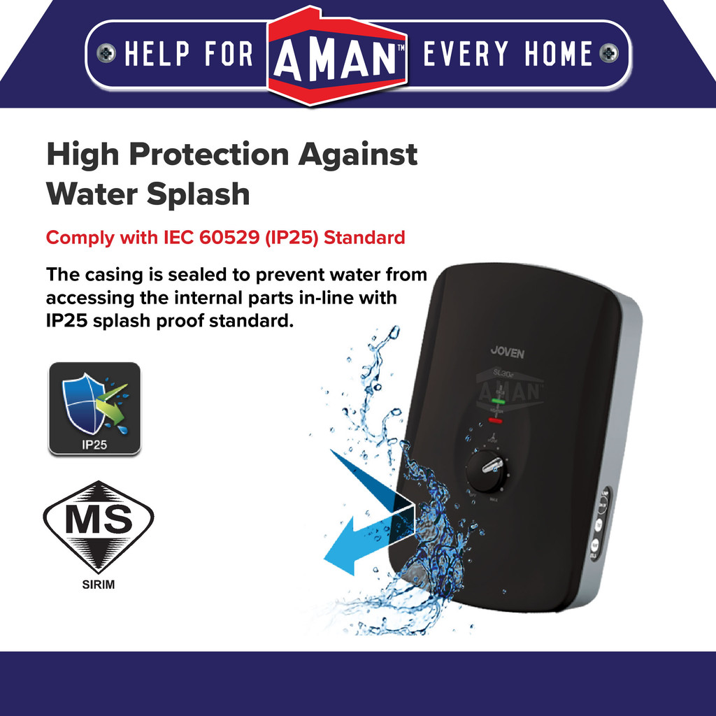 JOVEN Water Heater With Pump Rain Shower Bathroom Instant Hot Water ...
