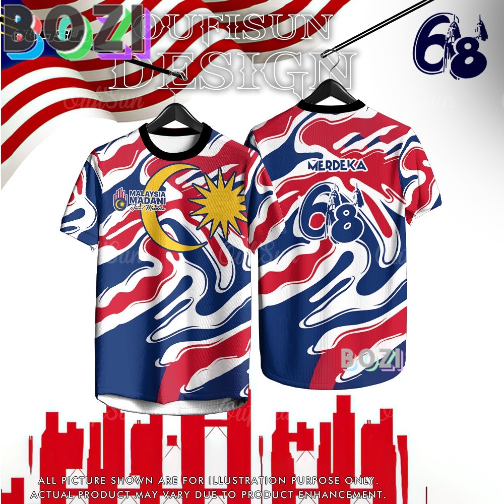 Baju Merdeka 68th Malaysia Football Jersey Bola Outdoor Sport Quick Dry ...