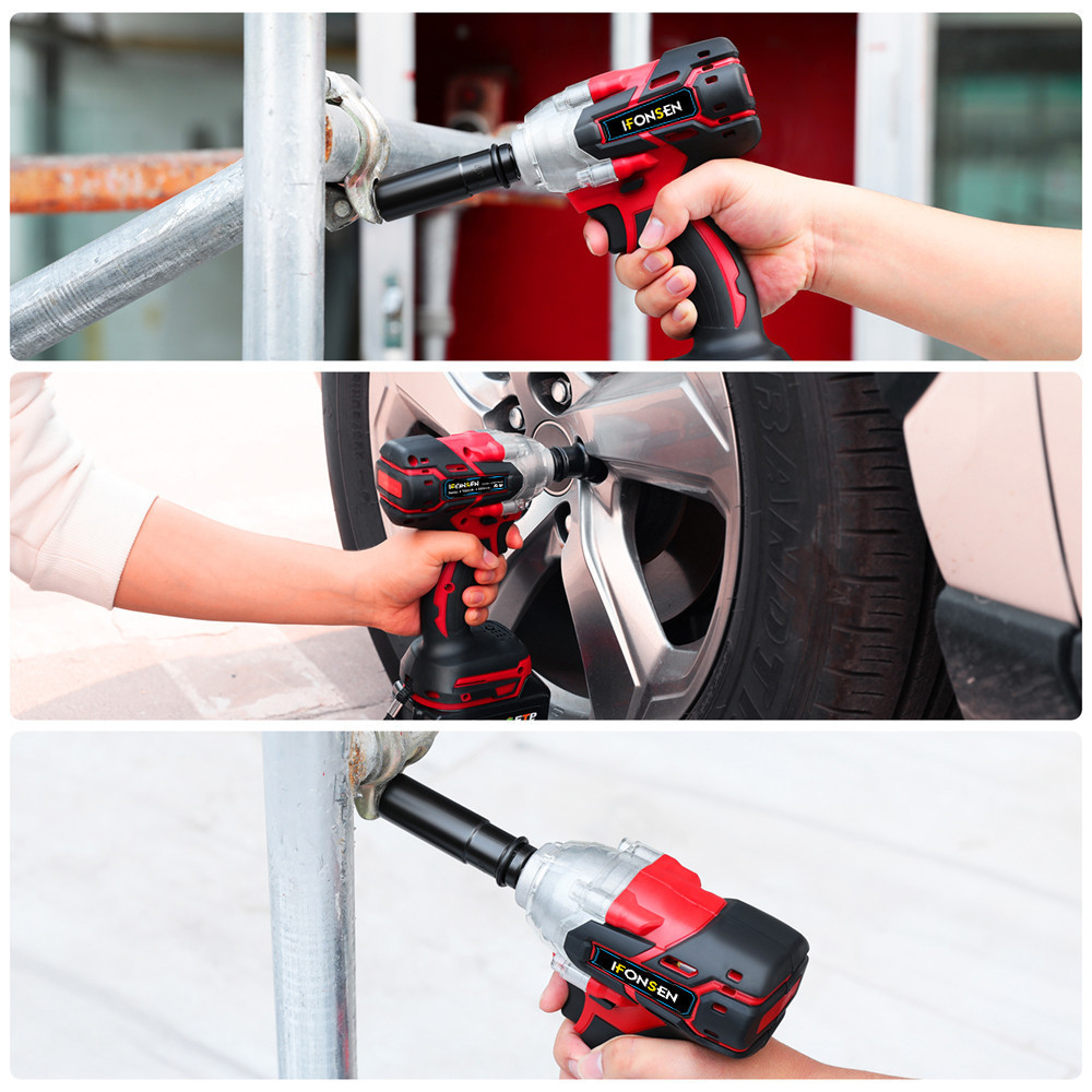 Impact Wrench 1/2" And 1/4"Connecter 800N.M Cordless Impact Wrench ...