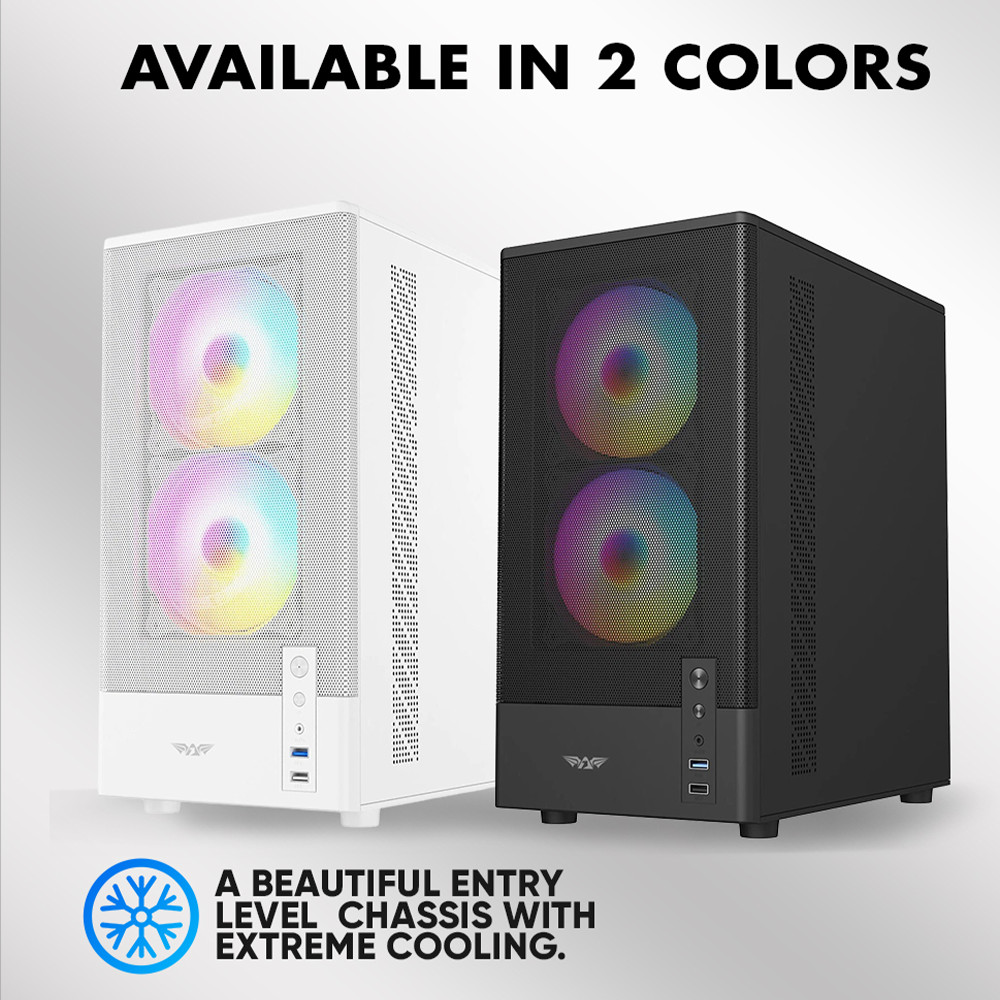 Armaggeddon Deepfreeze Duplex 2 Chroma MATX Gaming PC Case With Mesh ...