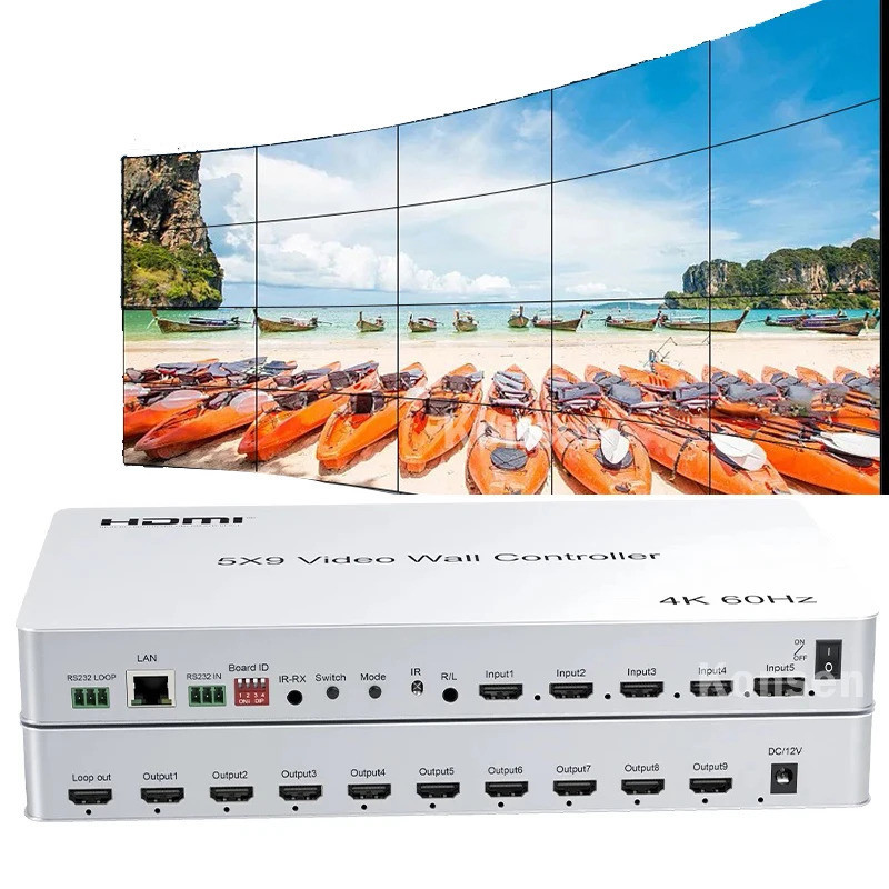 4K@60Hz 5x9 Video Wall Controller 1x1 1x2 1x3 2x2 2x3 3x3 2x4 HDMI TV ...