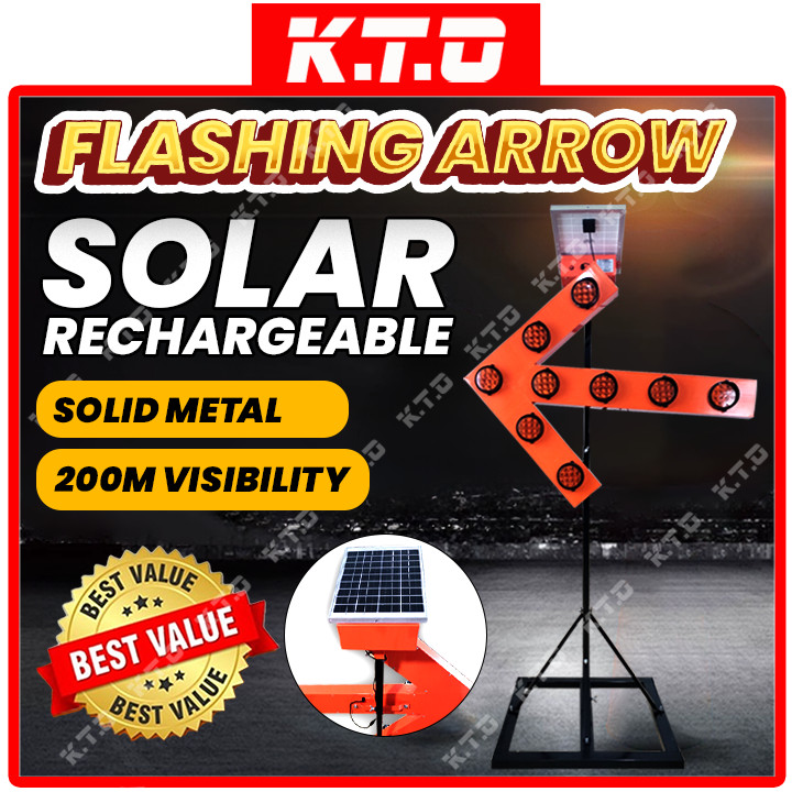 Traffic Solar Flashing Arrow Panel Turn Signal Light Road Safety LED ...