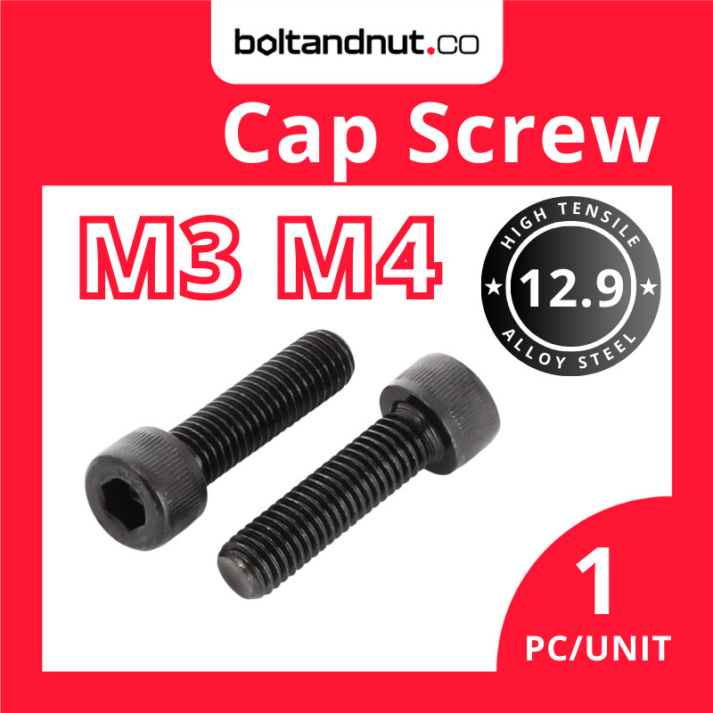 M3 M4 Hex Socket Cap Screw DIN912 | Alloy Steel Grade 12.9 | Black ...