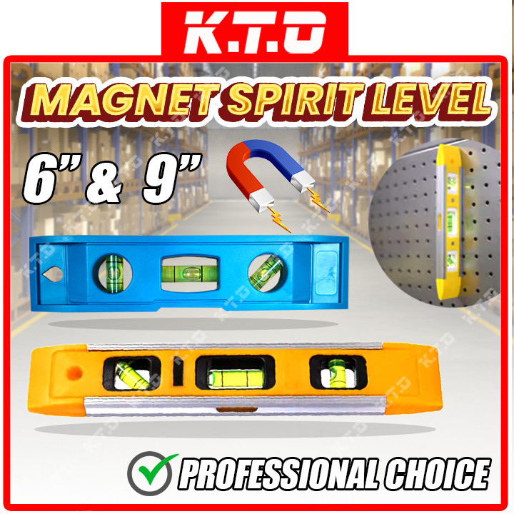 6inch / 9inch Mini Magnetic Spirit Level Water Level Ruler Measuring ...