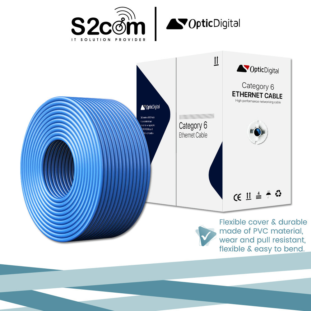 Optic Digital Cat6 Series 23AWG UTP PVC Network Cables 305 Meter Box ...