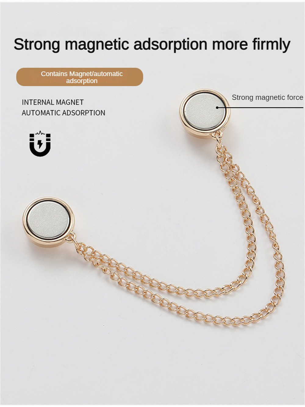 Magnetic Brooch Clothing Pants Clips Strong Magnetic Tassel Chain ...