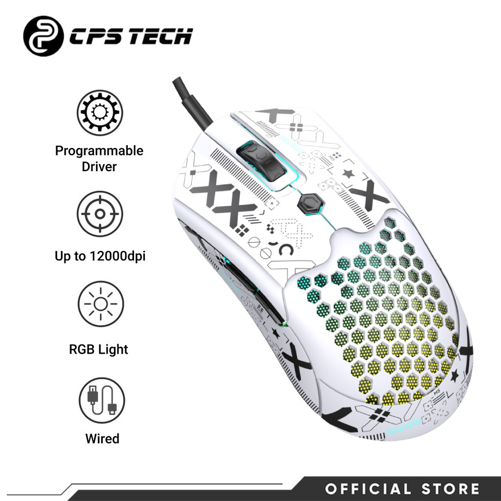 CPSTECH M5 Wired Gaming Mouse 12000 Dpi 16 Rgb Backlit Ultralight With ...