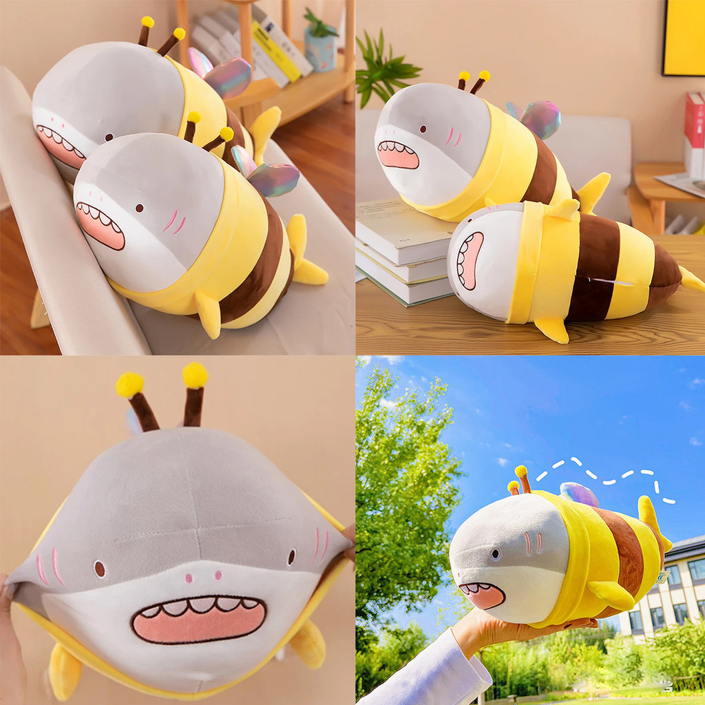 28cm Shark Bee Shark Bee Doll Shark Hug Pillow Action Figure Plush Toy ...