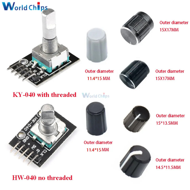 10 PCS 360 Degrees Rotary Encoder Module KY-040 HW-040 Sensor Switch ...