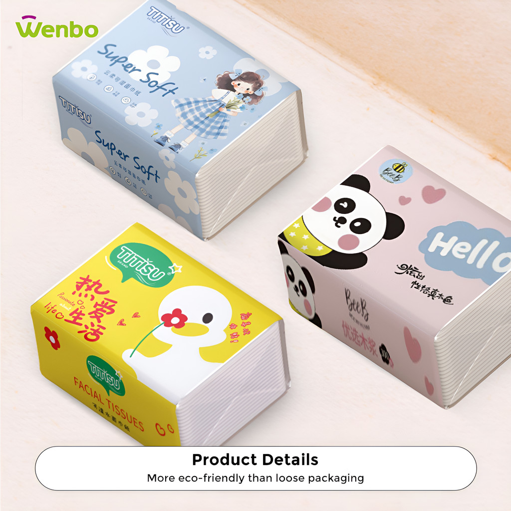 Wenbo [Per Pack] 300 Sheets Soft Bamboo Facial Tissue Paper Daily Use ...