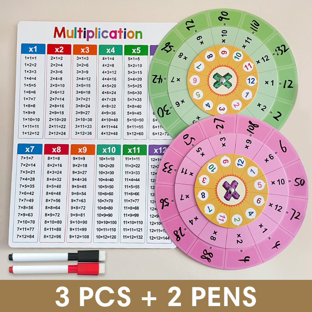 1-12 Multiplication Training Turntable Spinner for Kids Children Number Round Multiplication ...
