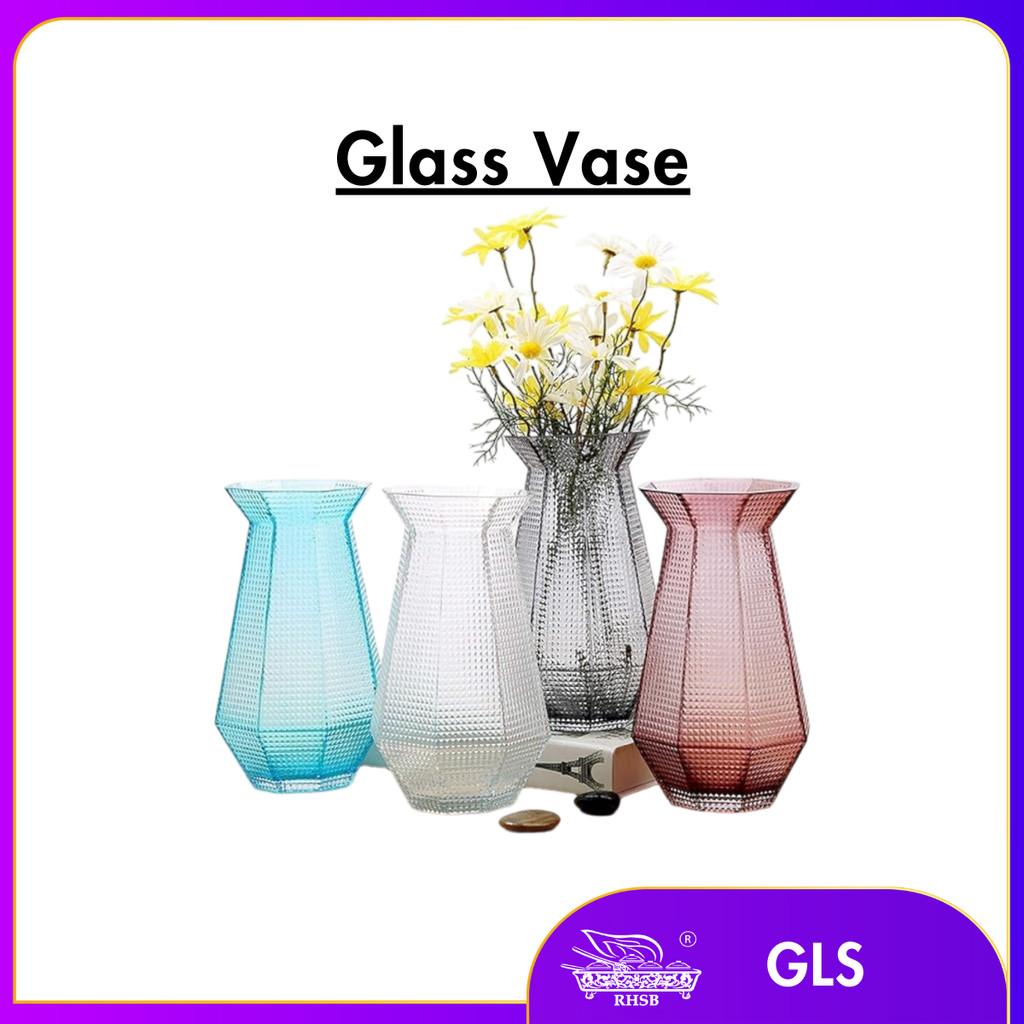 VASE / TRANSPARENT GLASS VASE / DECO VASE / PASU GUBAHAN / PASU KACA ...