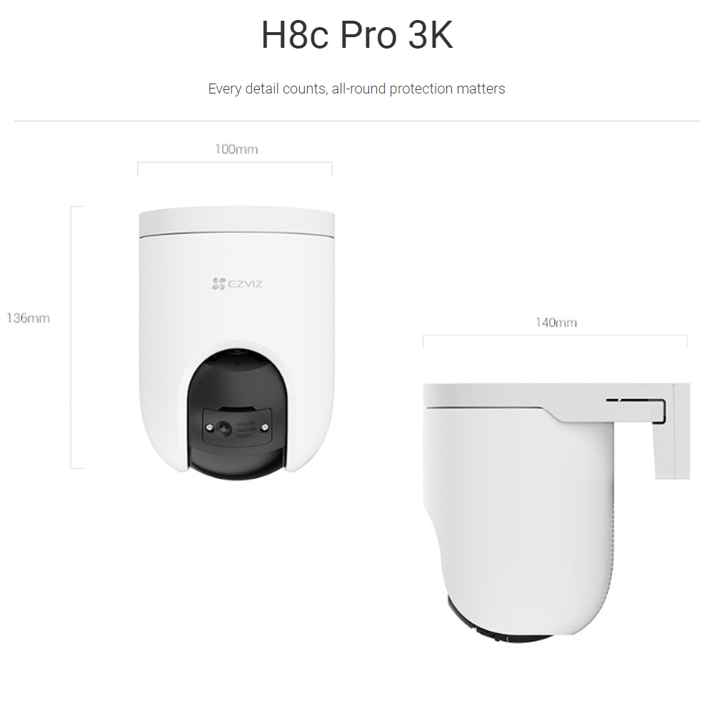 Ezviz H8C Pro 5MP 3K Pan/Tilt Two Way Talk Color Night Vision ...