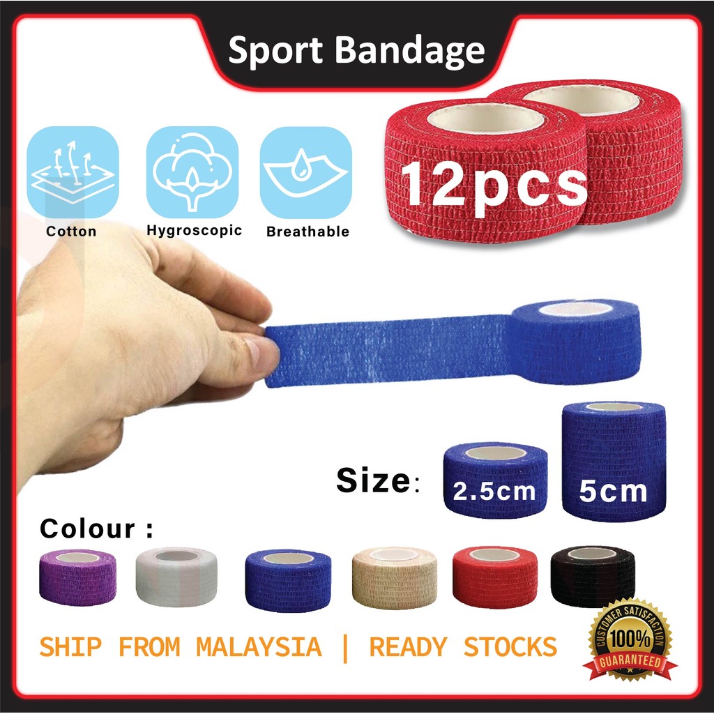 12pcsSport Bandage Tape Self Adhesive Elastic Bandage First Aid Tape ...