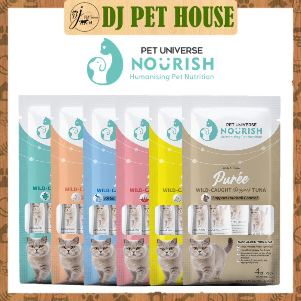 PET UNIVERSE NOURISH PUREE 56g(4x14g) FUNCTIONAL CAT CREAMY / MAKANAN ...