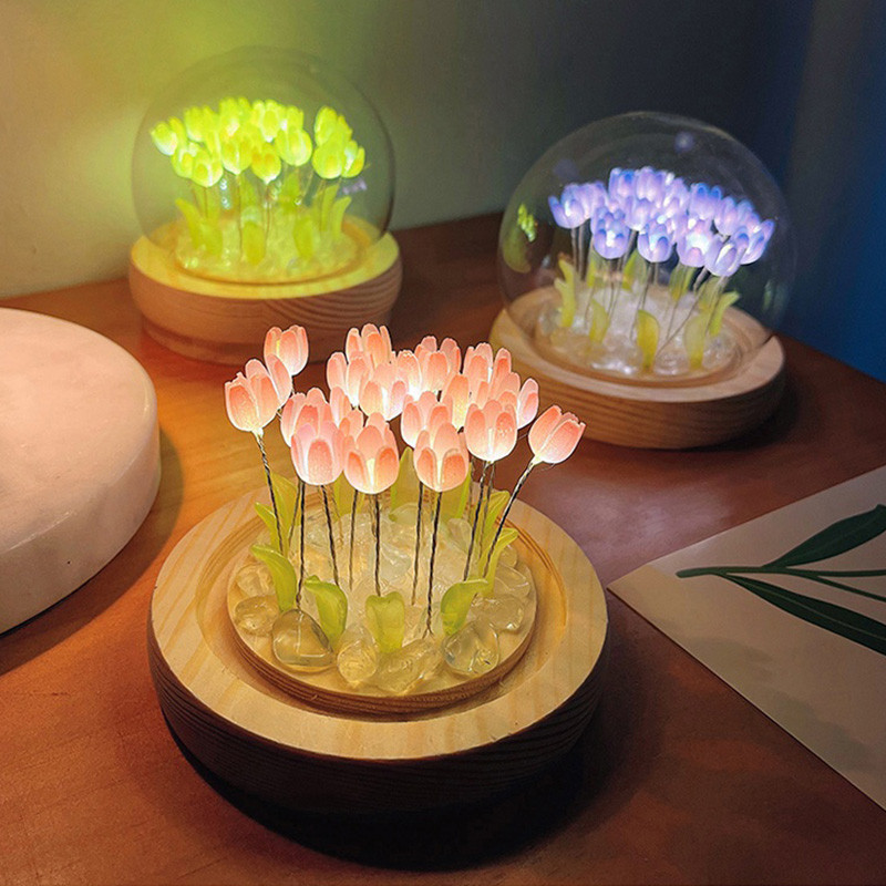 Creative Tulip Night Light DIY Handmade Material Pack Atmosphere Lamp ...