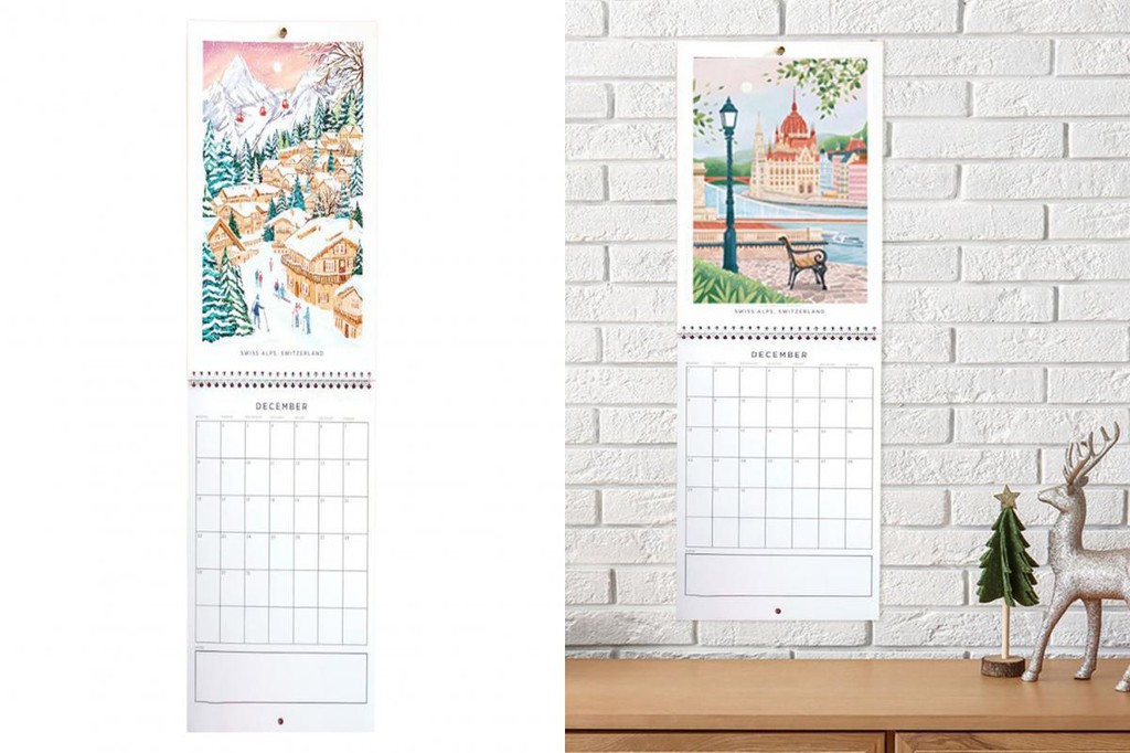 HLS Office Wall Decoration Calendar World Travel Themed Calendar 2025 ...